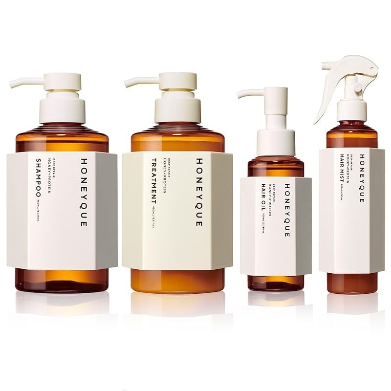 HONEYQUE Deep Repair Shampoo Treatment Hair Oil EX Hair Mist 4-Piece ...