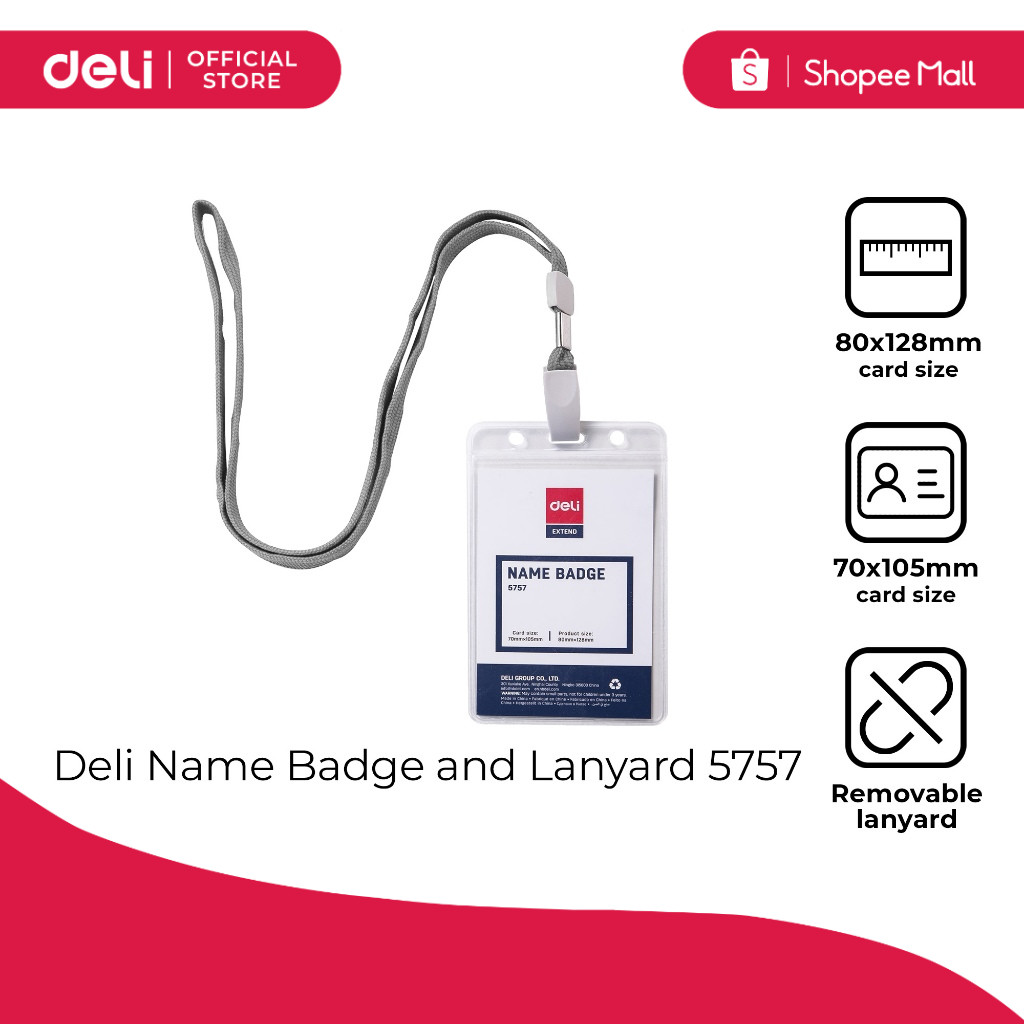 Deli 5757 Name Badge and Lanyard | Shopee Philippines