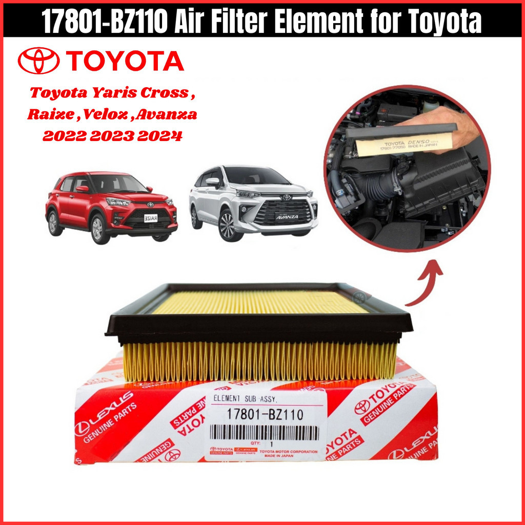 17801-BZ110 Air Filter Element for Toyota Yaris Cross ,Raize ,Veloz ...