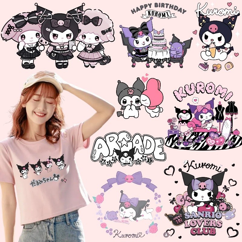 Kuromi cute printed hot stamping stickers, ironing stickers, heat ...