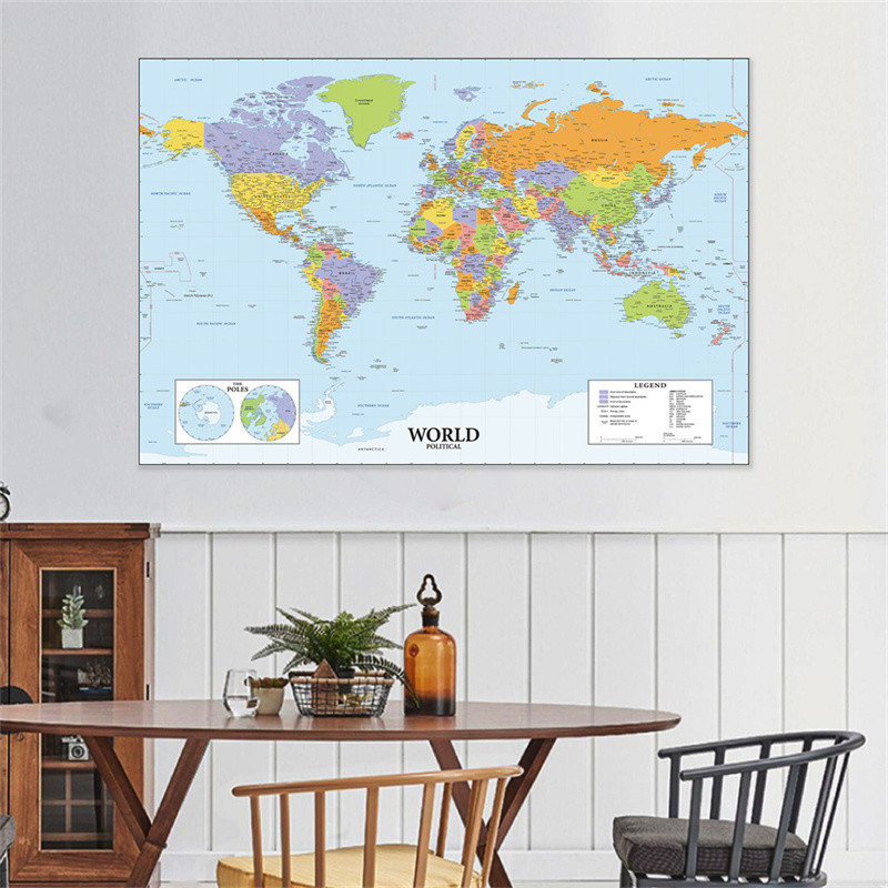 !new! Regular World Map Without Flag | Unframed English Version ...