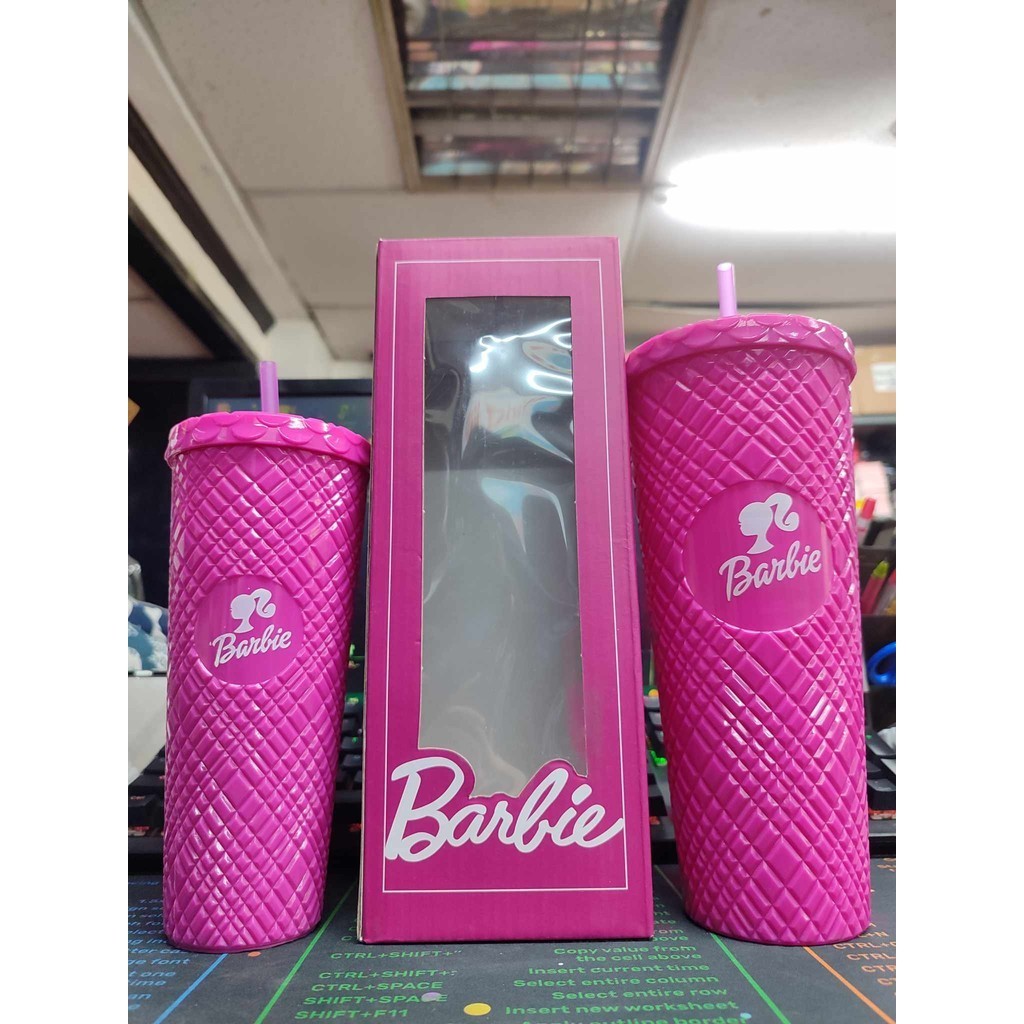 SKYSHOP (2 IN 1 BARBIE ) Coffee Cup Pink Tumbler Water Cup with Straw ...