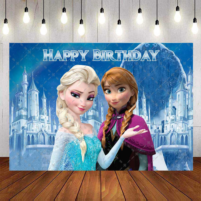 Frozen Elsa Anna Princess Backdrop For Photography Baby Shower Kids ...