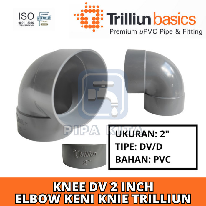 Knee DV 2inch Trillion D PVC Elbow Knie Keni L 2 Dim Plain | Shopee ...