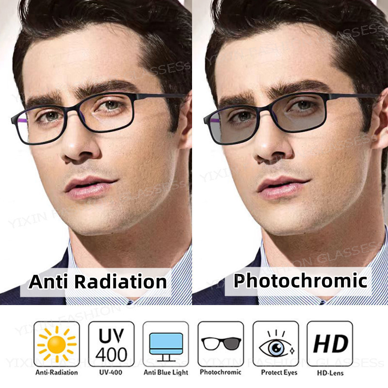 Photochromic Anti Radiation Eyeglasses For Women Men Transition ...