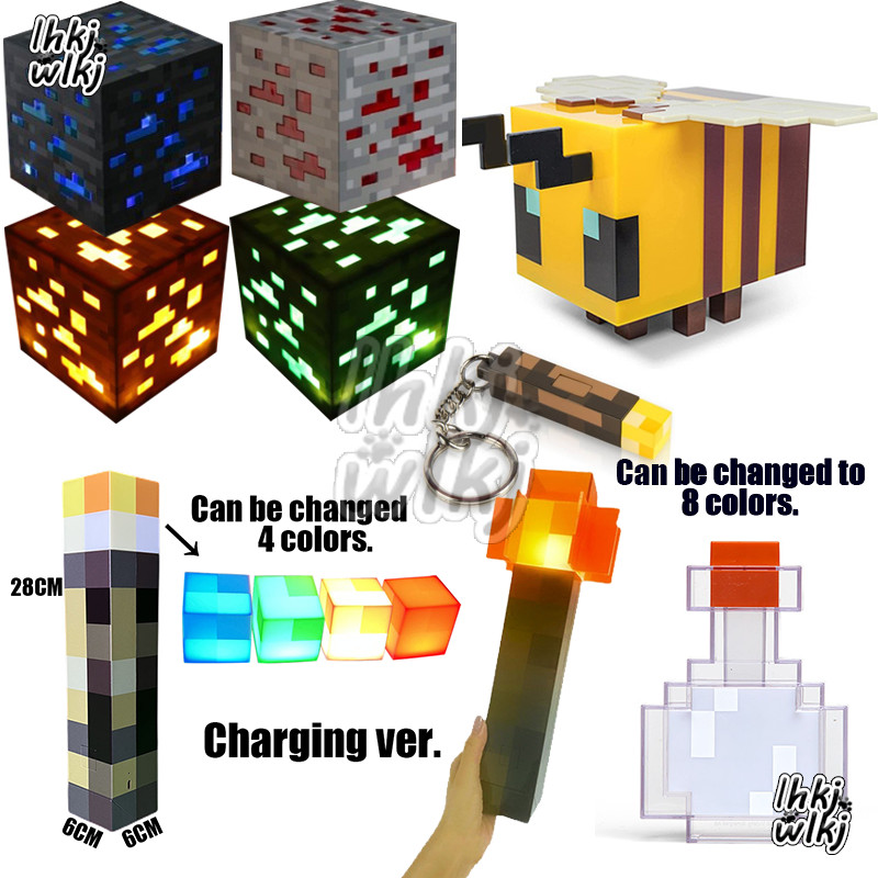 Nightlight Minecraft Torch Redstone Ore Creeper lamp LED Glowing ...