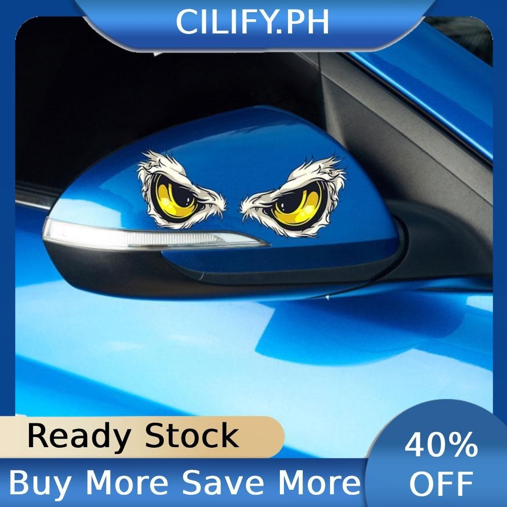 3D Eagle Eyes Car Stickers Reflective PET Hood Side Mirror Door Decals ...