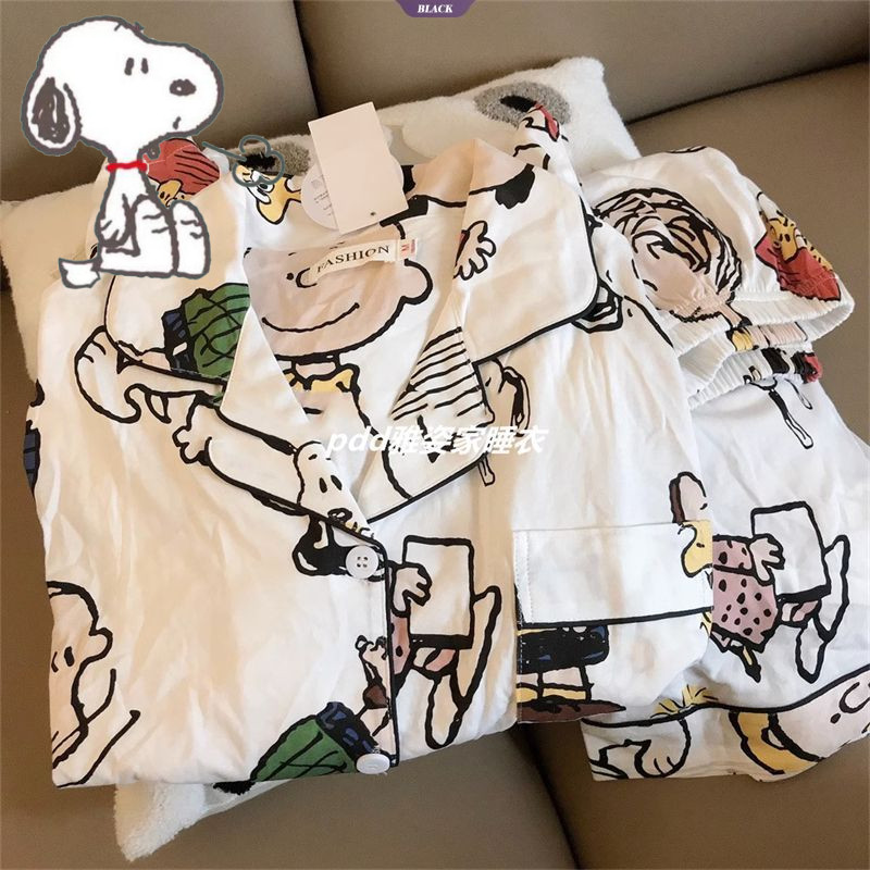 Cute Cartoon Snoopy Charlie Pajamas Female Spring and Fall New Long ...