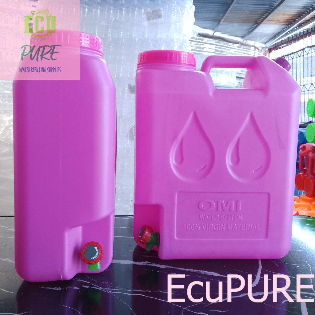 Colored 5 Gallon Slim Jug Water Container with Faucet PINK | Shopee ...