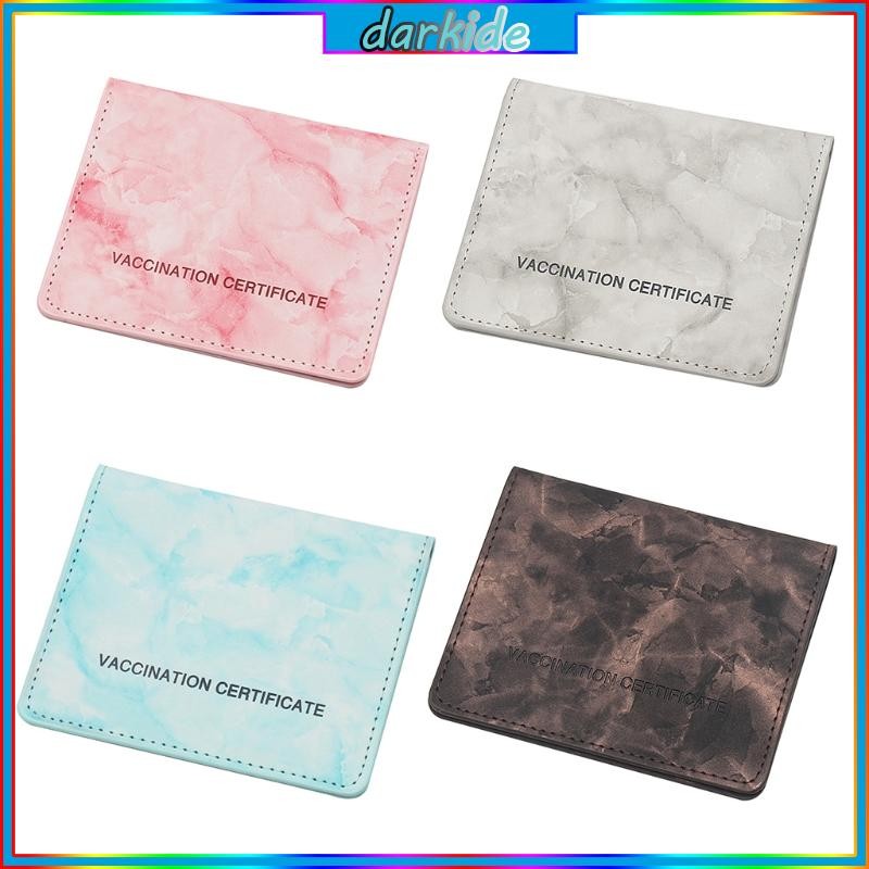 Dark PU Leather Vaccination Card Sleeve Universal Size for Women Men ...