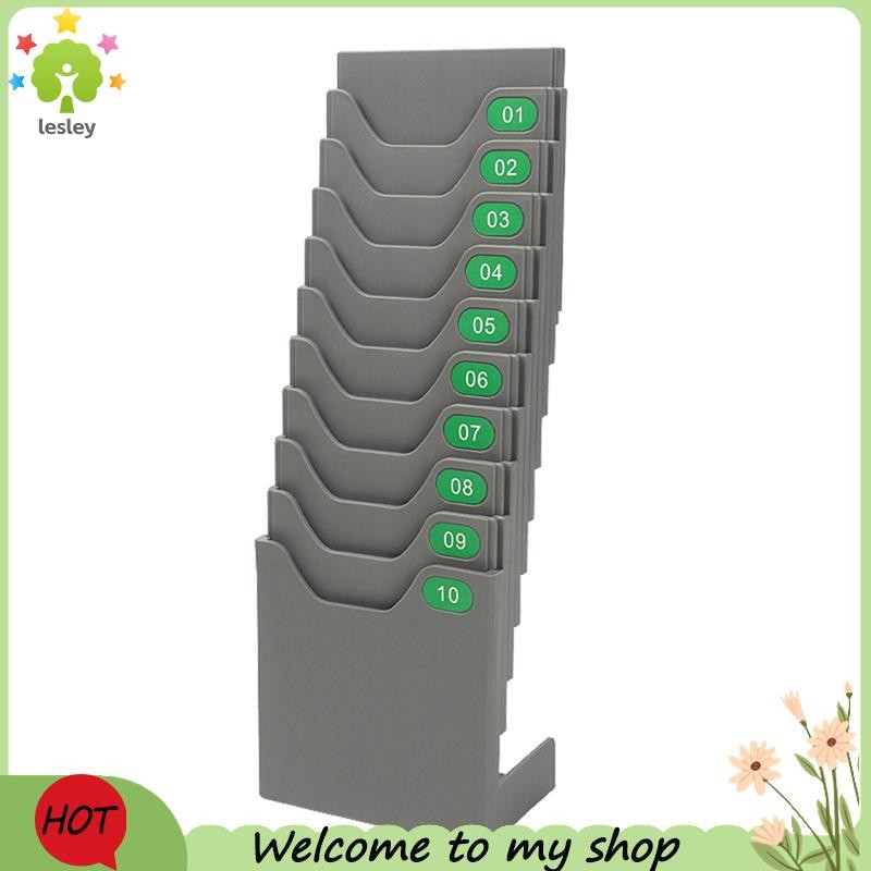【lesley】10-Position Attendance Card Holder Expand Time Card Stand-Up ...