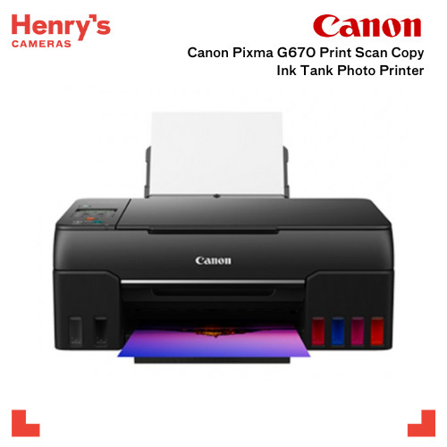 Canon Pixma G670 Print Scan Copy Ink Tank Photo Printer; Windows + Mac ...
