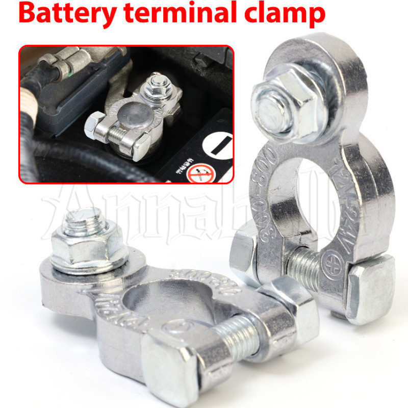 Aluminum Automotive Battery Terminal Clamps - Positive Negative Wire ...