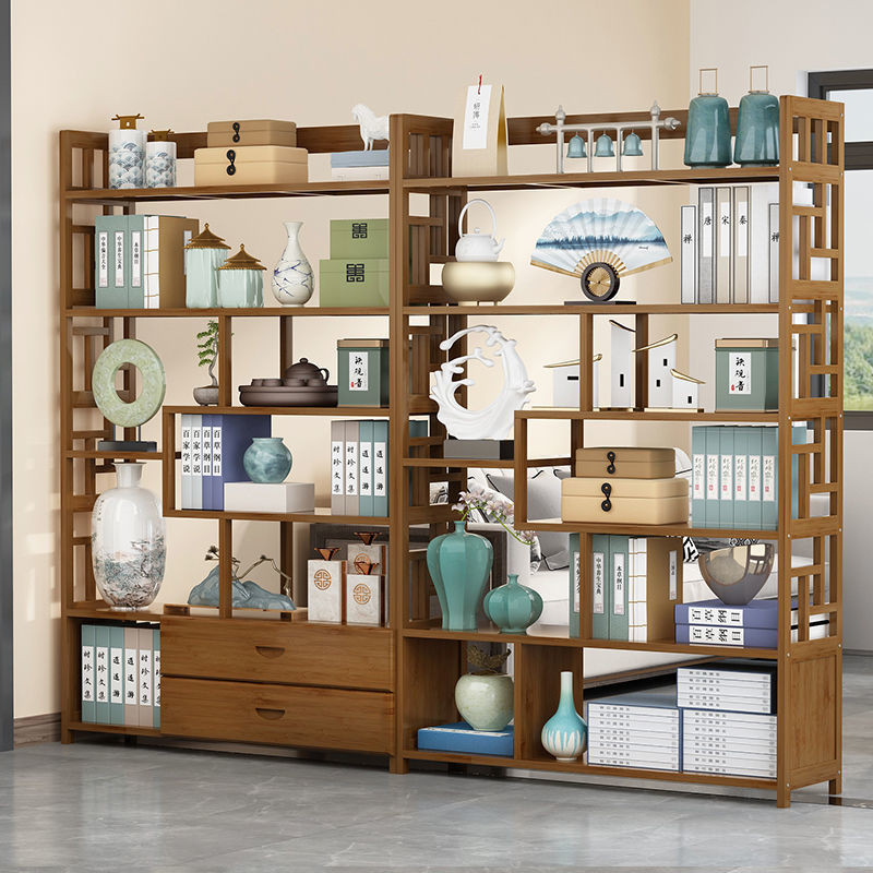 New Chinese Style Solid Wood Display Cabinet Multi-Treasure Shelf Tea ...