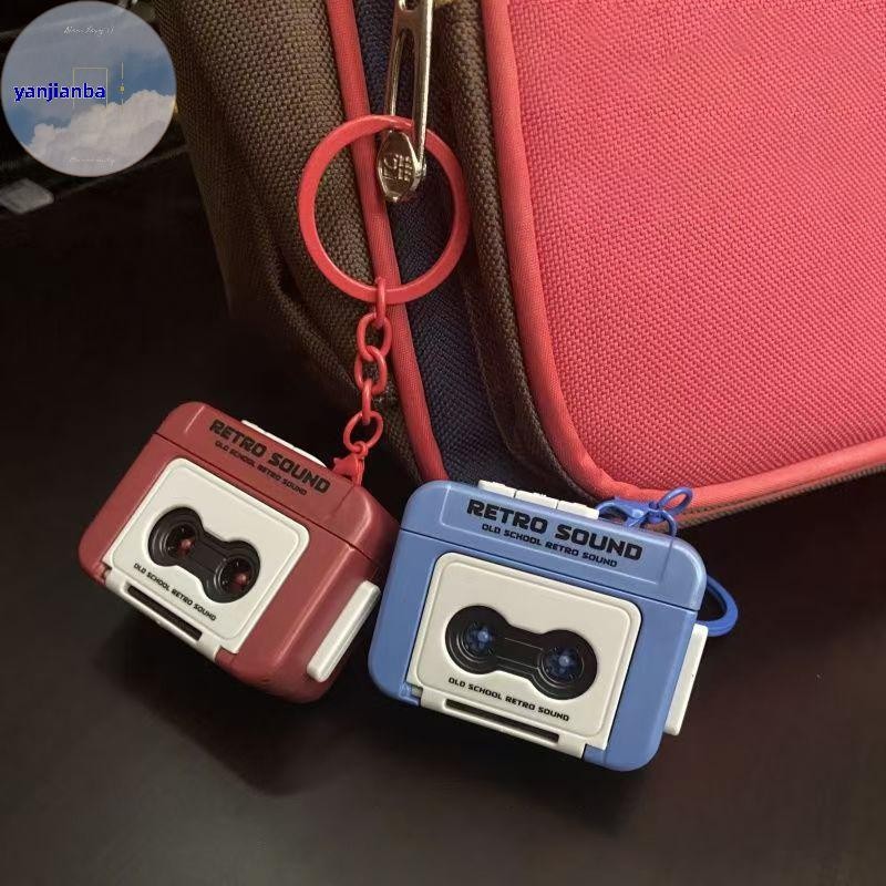 YANCA Retro Tape Recorder Keychain Mini Recording Music Box Pendant ...