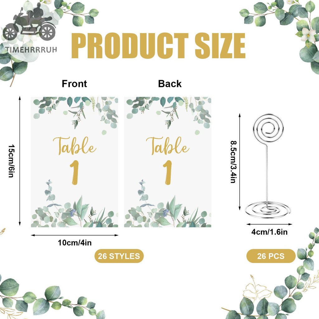 time ULELE Wedding Table Numbers 1-25 Plus Head Table Card Double Sided ...