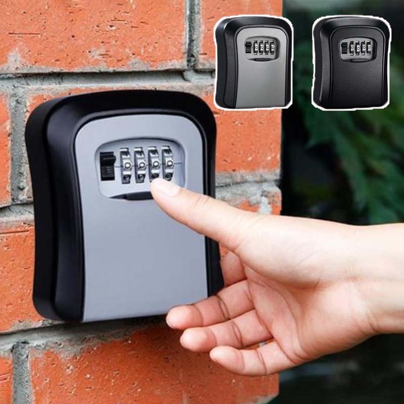Key Storage Box Combination Lock Alloy Outdoor Wall Mounted Anti-theft ...