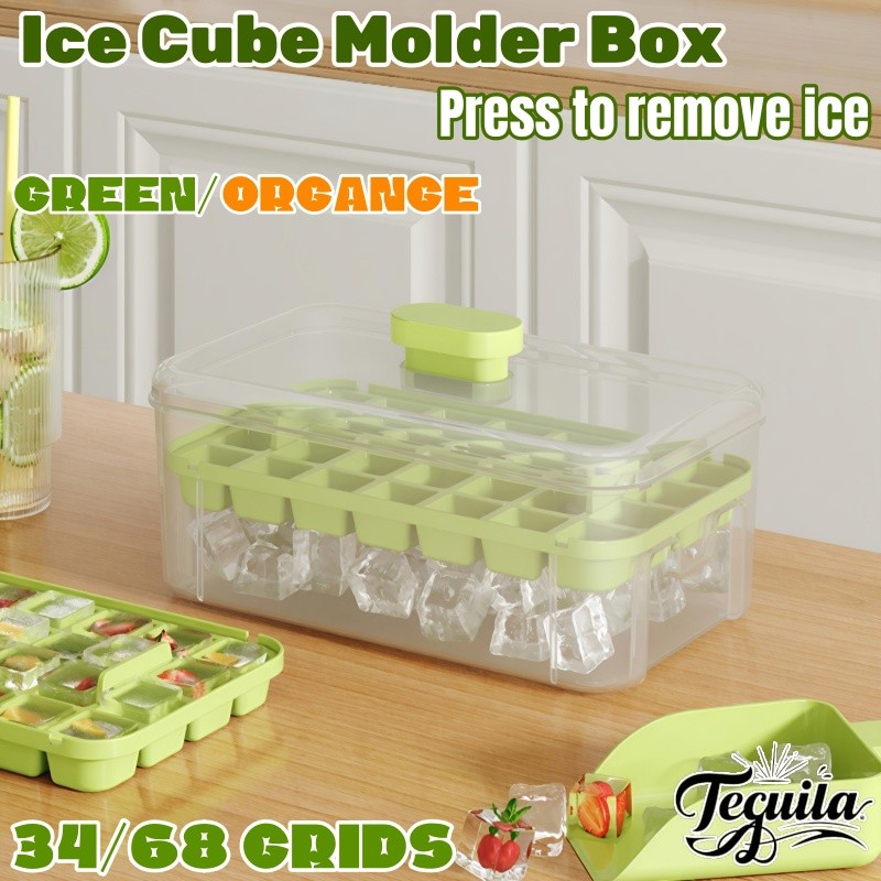 34/68 Grids Ice Cube Molder Ice Manking Ice Lattice Ice Cube Tray with ...