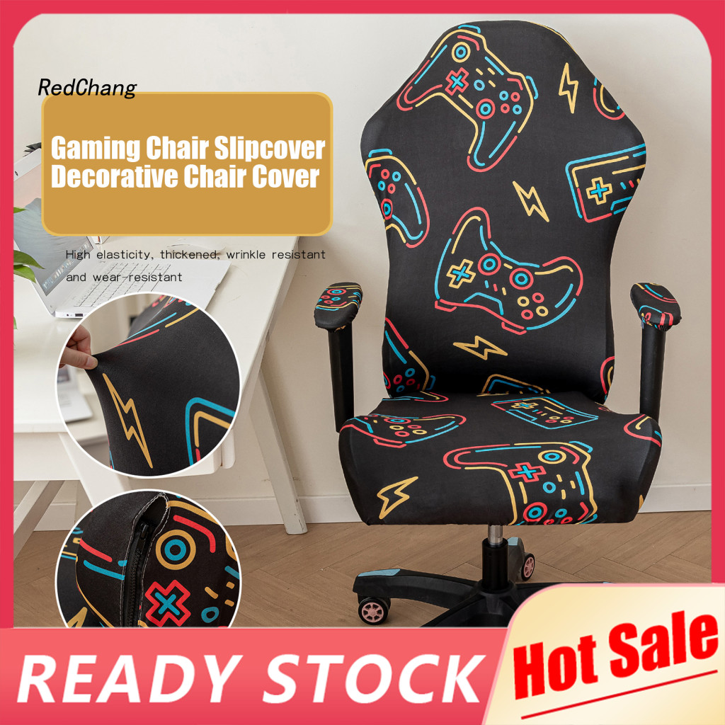 RC~ Gaming Chair Slipcover Gaming Chair Seat Cover with Elastic Band ...