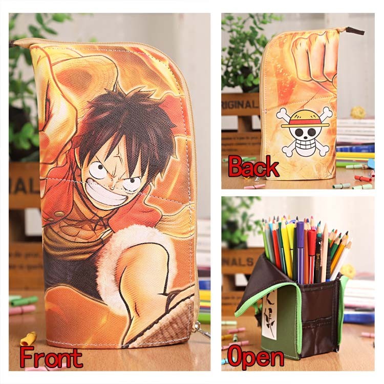 Anime ONE PIECE Waterproof Pencil Cases Monkey D Luffy Stationery Pouch ...