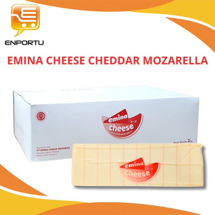 Emina Cheese Cheddar Mozzarella 2 Kg | Block Mozzarella Cheese | Shopee ...