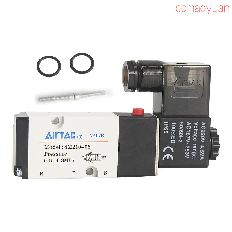 Airtac 4M110-M5-06 4M210-06-08 4M310-08-10 Solenoid Control Valve 220v ...