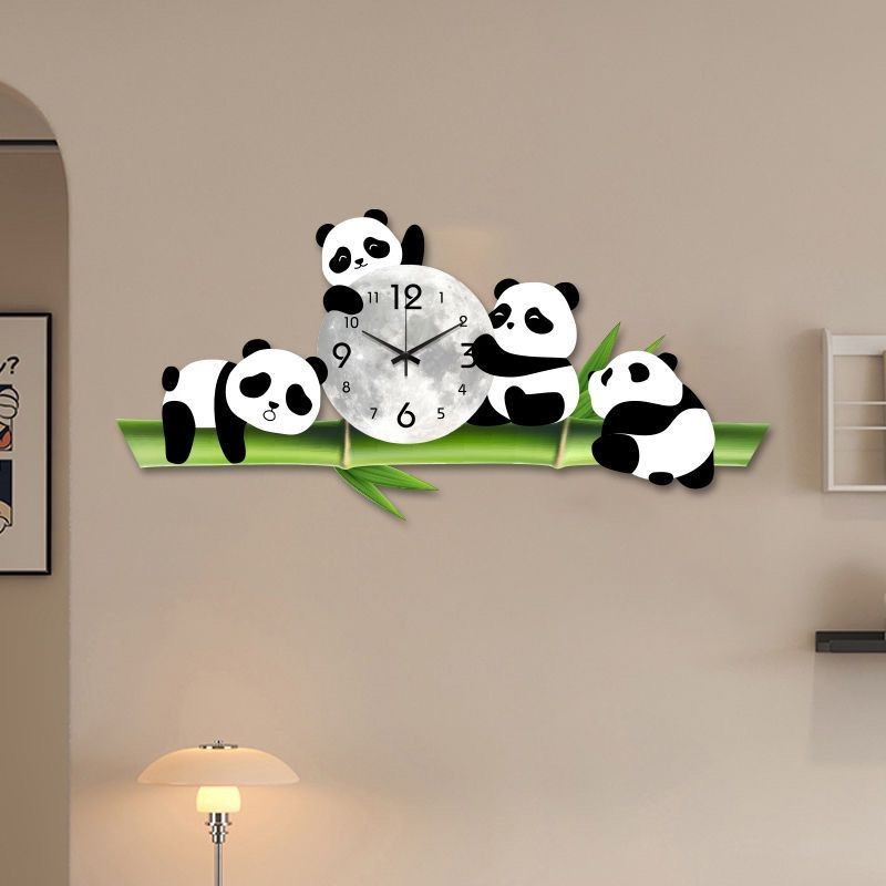 Panda Children's Clock Watch Wall Hanging Personality Cute Fashion ...