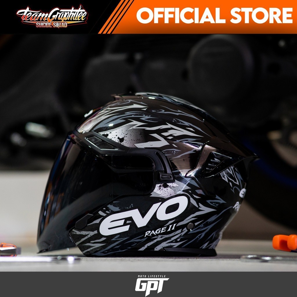 EVO HELMET RX7-NR RAGE II (HALF FACE) W/ FREE CLEAR LENS | Shopee ...