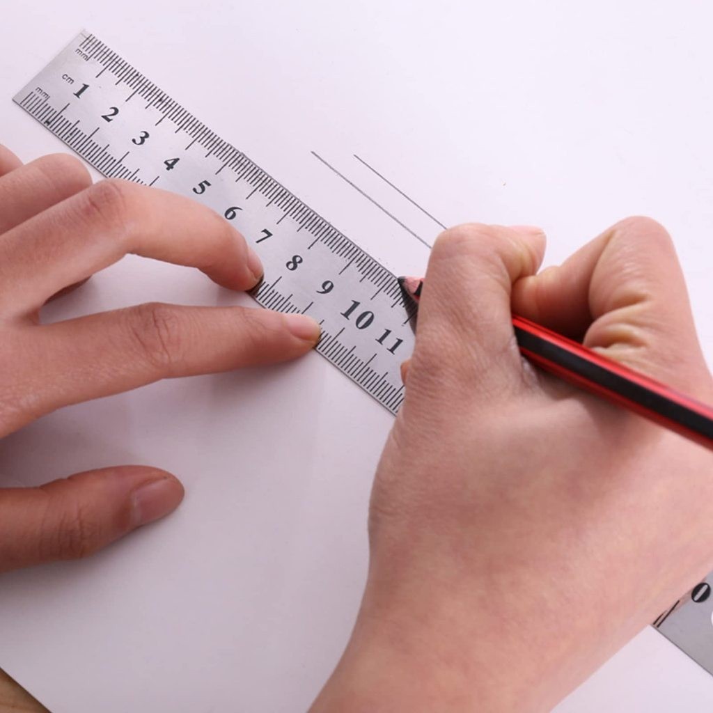 Accel Metal Ruler Metric Rule Precision Double Sided Measuring Tool ...
