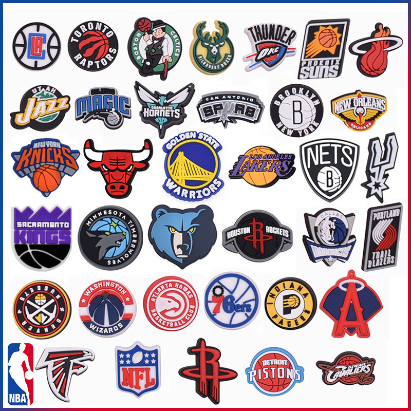 Basketball NBA Team LOGO Charms for Clog Shoes Accessories Shoes Charms ...