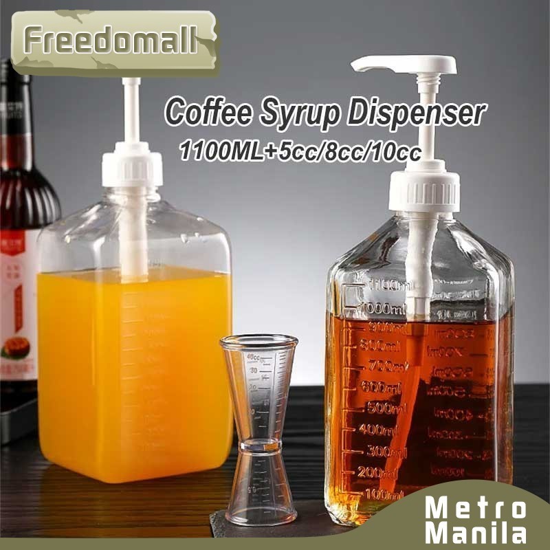 1100ml Plastic Syrup Press Bottle With Pump Multi-Function Fructose ...