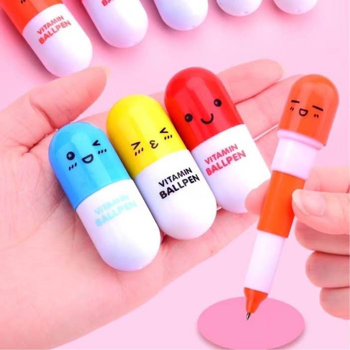 Creative Cute Fold Pen Pills Capsule ballpen Shaped school supply ...