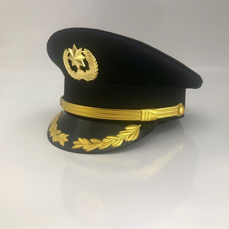 Black Security Guard Visor Cap Broad-Brimmed Hat Property Hotel Sales ...