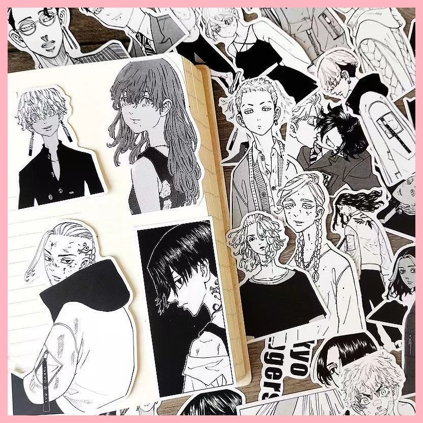 Stickers Tokyo Revengers (50 Sheets) Draken Black White Tokyo Avengers ...