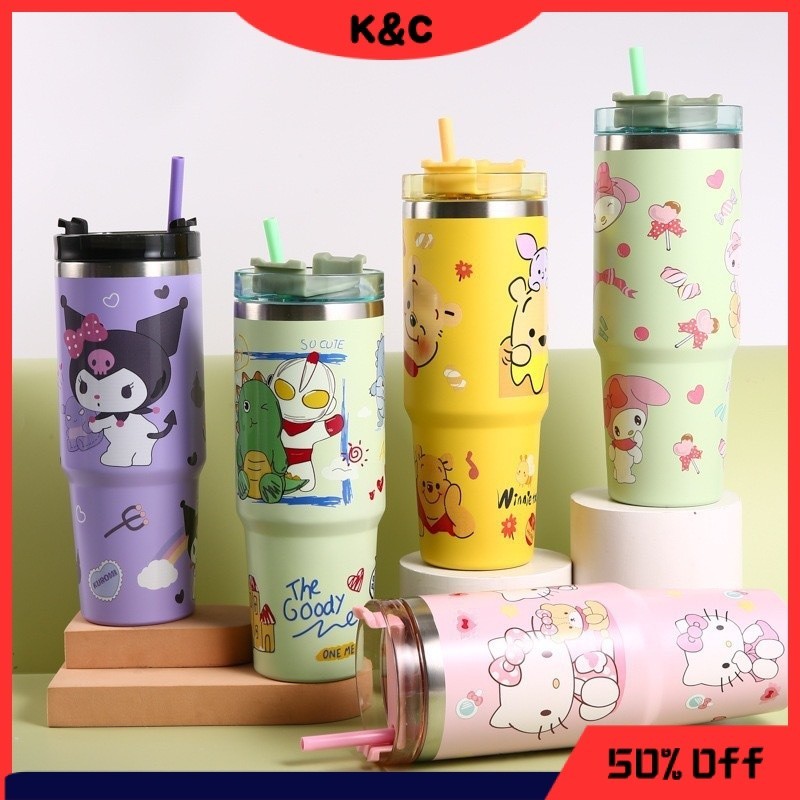 Korean Style Cute 304 Stainless Steel Tyeso Tumbler 900ml Large Capacity Thermos Bottle Cup ...