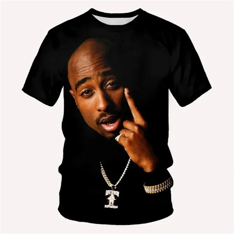 2Pac T-Shirts Rapper Tupac 3D Print Streetwear Men Women Fashion Hip ...