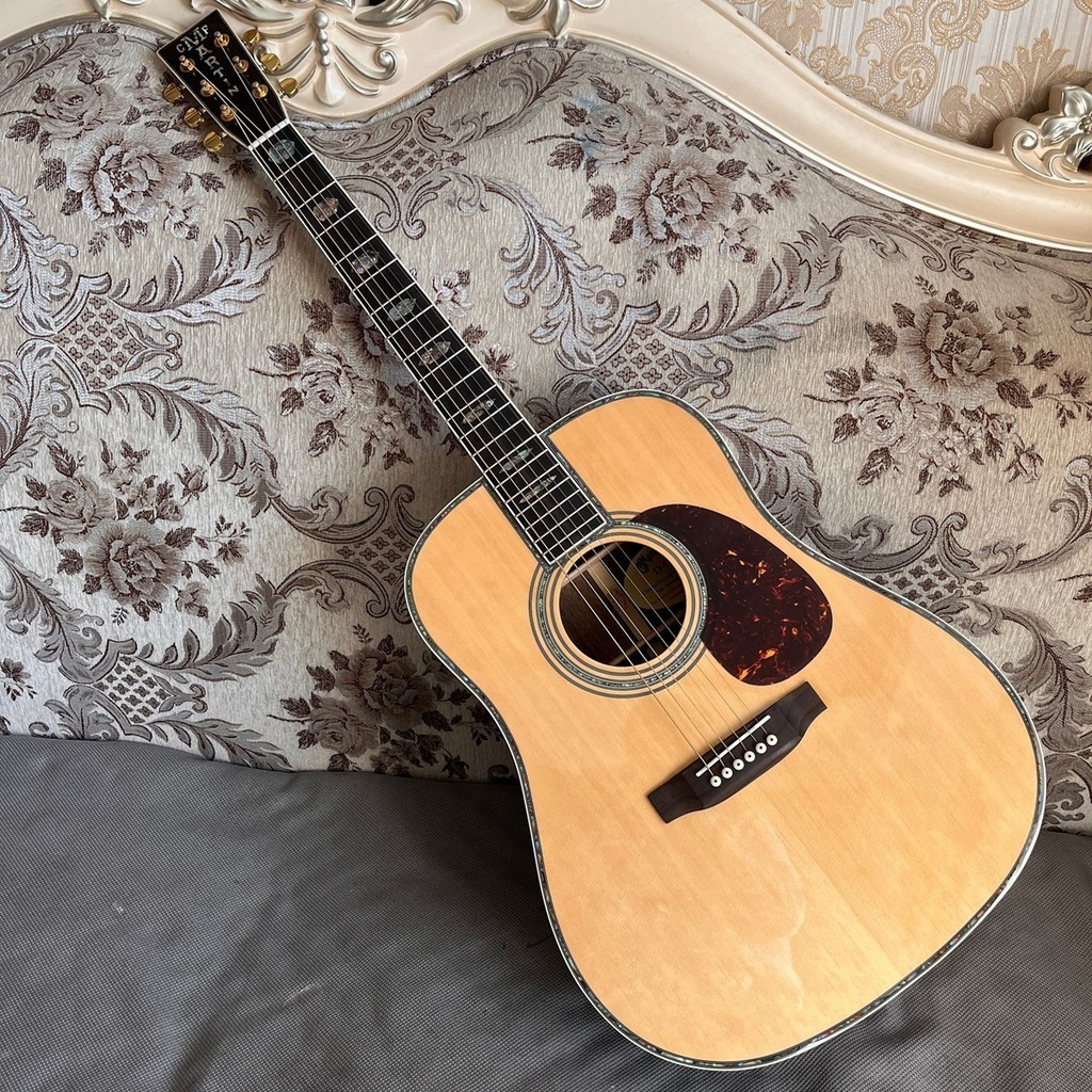 Martin D45 Natural Solid Spruce Acoustic Guitar Abalone Inlay ...