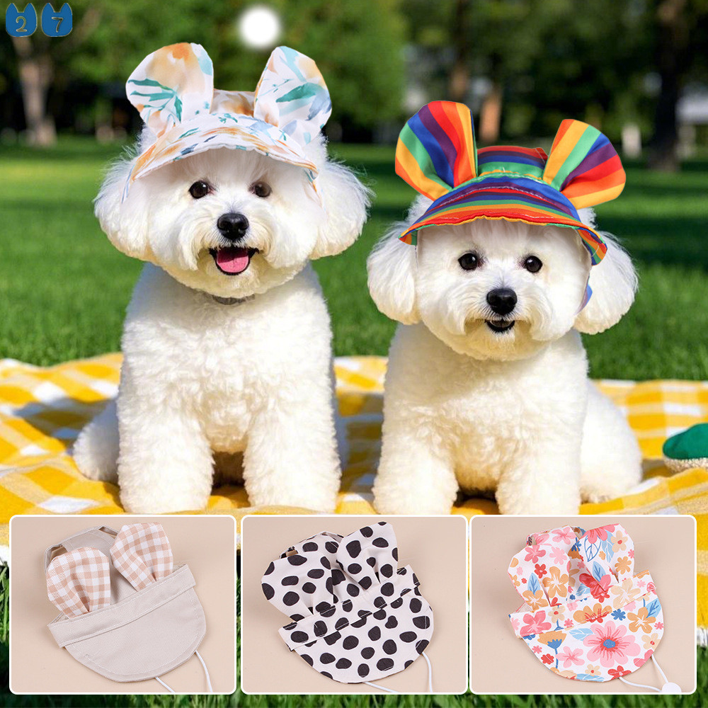 Pets Hat with Ear Holes Adjustable Baseball for Medium Small Dogs ...