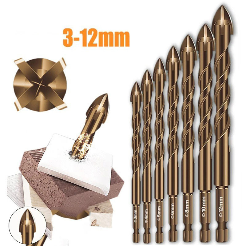 4/5/7pcs Four-blade Overlord Drill Bits Set Concrete , Cement Drill ...