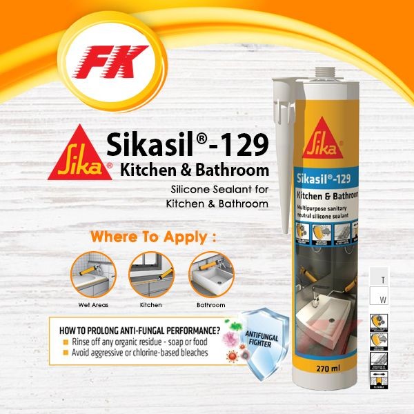 Sikasil -129 Clear/White – Neutral Cure Silicone Sealant Silicone ...