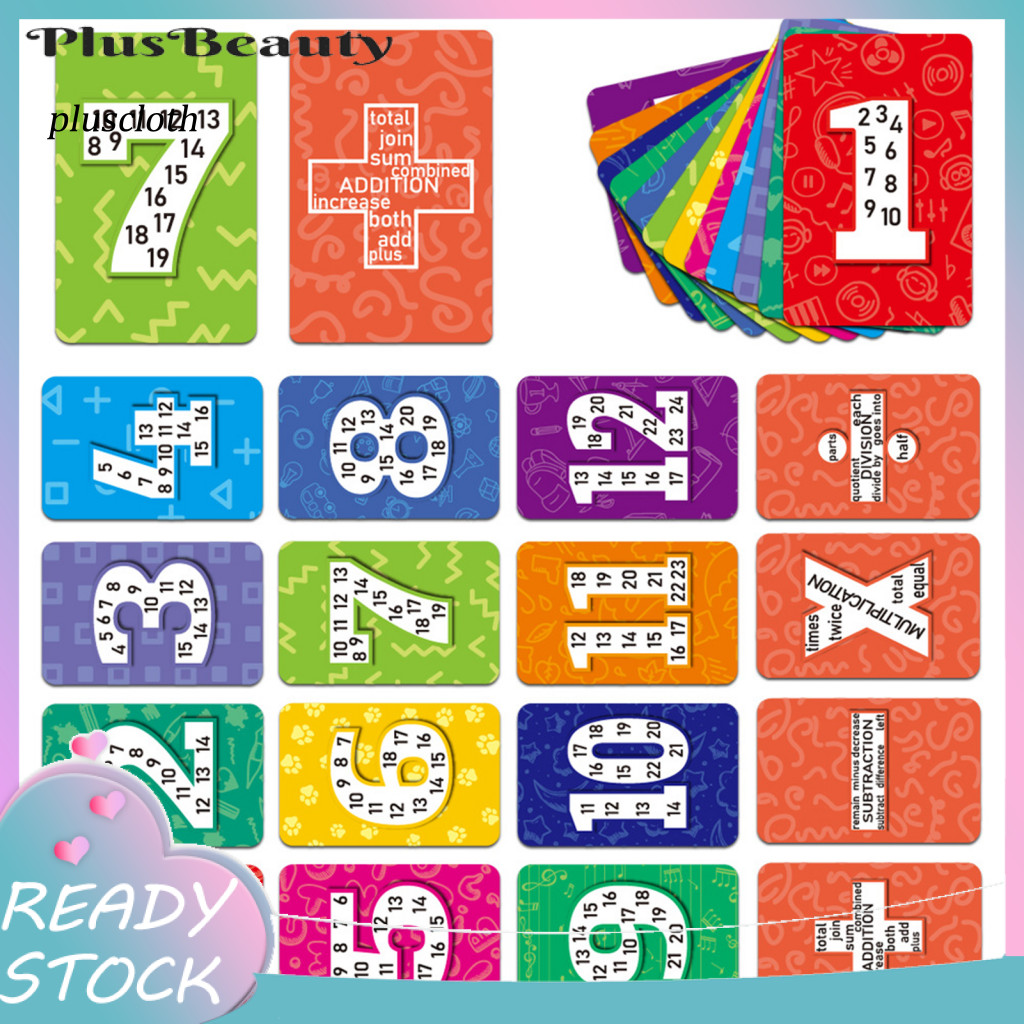 Number Shape Cards Math Learning Aid Multiplication Flash Cards Set for ...