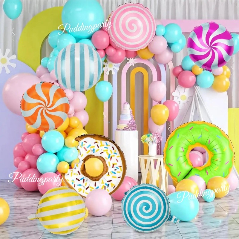 Rainbow Donuts Theme Birthday Party Decorations Candy Donut Balloons ...