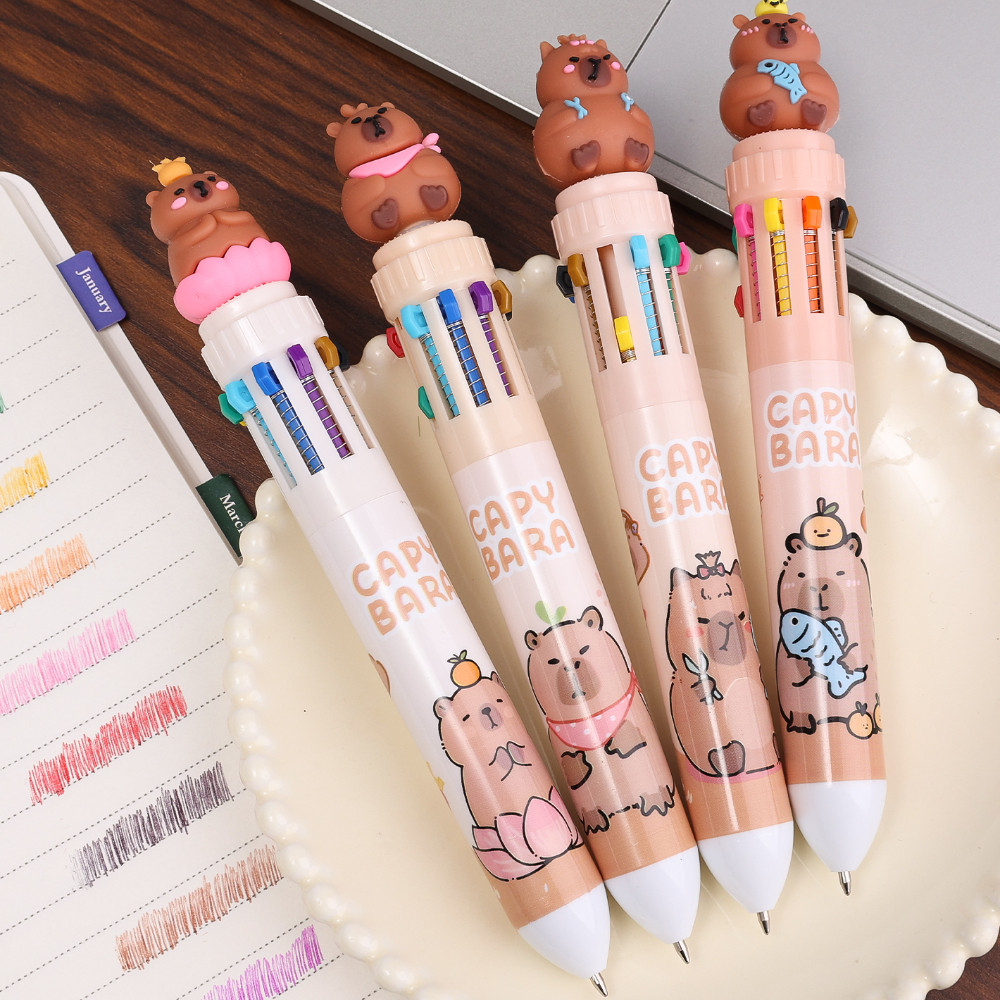 Cartoon Capybara 10 Colors Ballpoint Pen Student Stationery Gifts ...