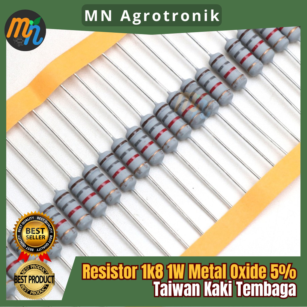 X10 Resistor 1K8 1.8K 1W Metal Oxide 5% Original Copper Feet | Shopee Philippines