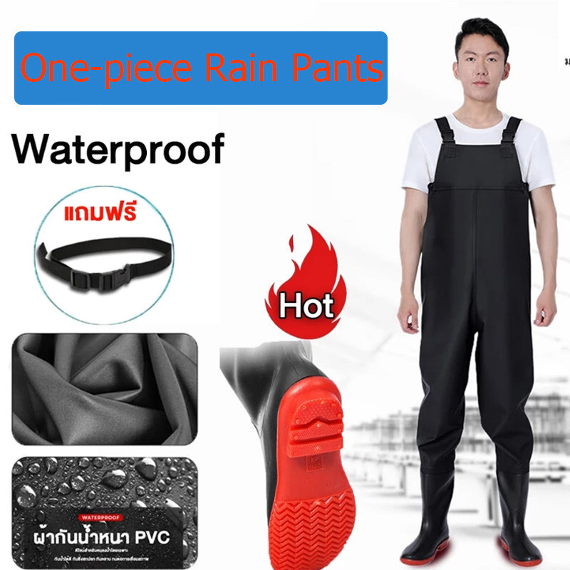 Intelscore Men's Premium PVC Waterproof Boots Bib Pants Gardening ...