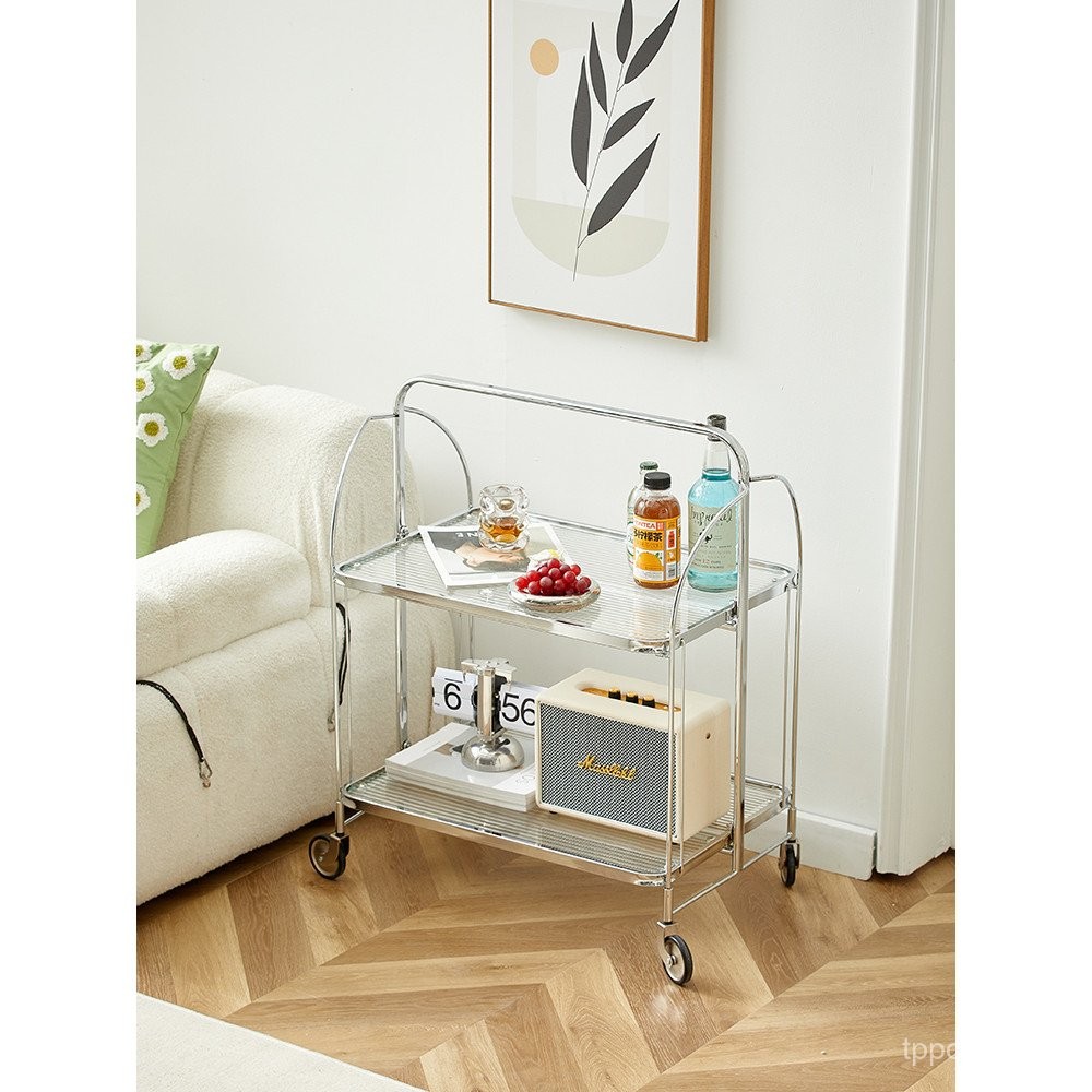 Vintage Style Glass Trolley Internet Celebrity ins Living Room Sofa ...