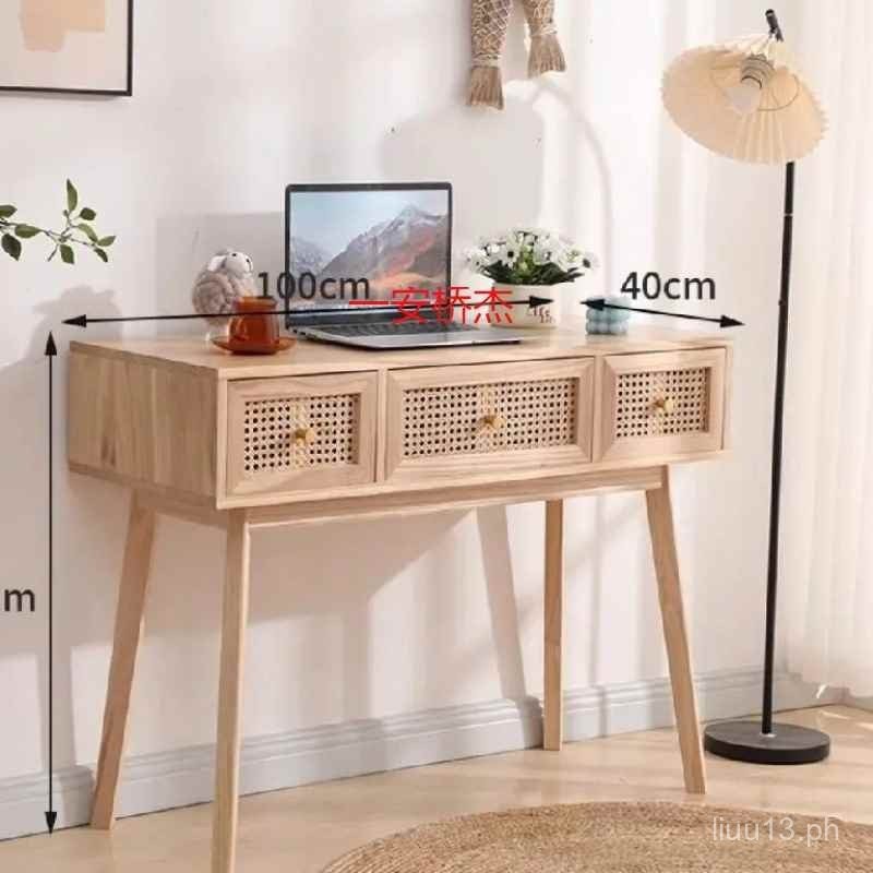 [Activity Price]XC Solid Wood Vintage Desk Modern Rattan Office Study ...
