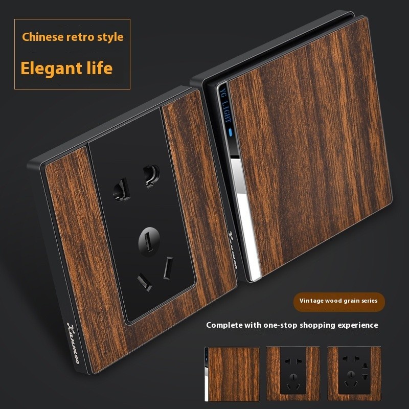 86 tipong kahoy na grain switch socket panel para sa nakatago na ...