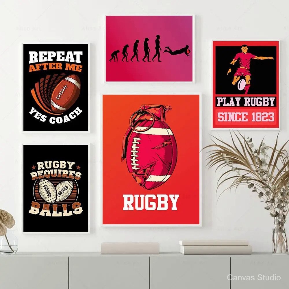 Modern Pop Sport Rugby Poster Rugby Inspirational Signs Wall Art Canvas ...
