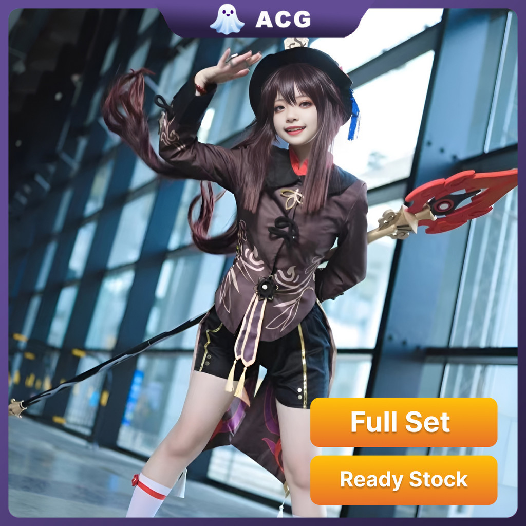 Full Set Genshin Impact cosplay Hutao costume Ghost Cosplay Costume for ...